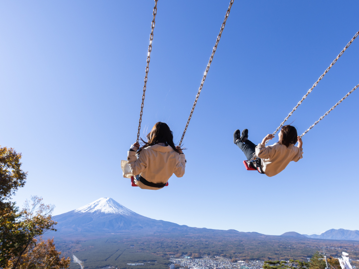 See Mount fuji swing into view at the Mt. Fuji Panoramic Ropeway Park ...
